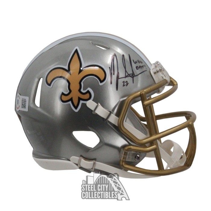 Mark Ingram Who Dat! Autographed New Orleans Flash Mini Football Helmet ...