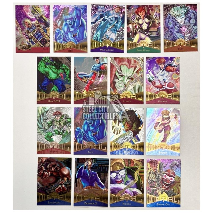 1995 Fleer Metal Marvel Inaugural Edition 17-Card Lot | Steel City ...
