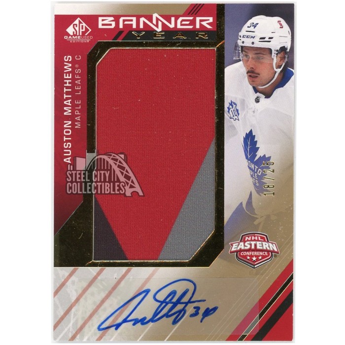 Auston Matthews 2021-22 SP Game Used Banner Year Autograph 18/25 (Edge ...