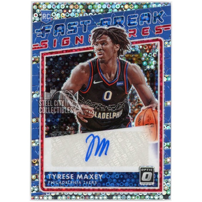 Tyrese Maxey 2020-21 Panini Donruss Optic Fast Break Rookie Autograph ...