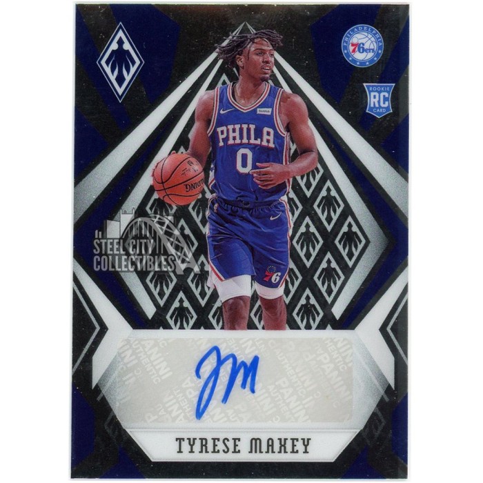 Tyrese Maxey 2020-21 Panini Chronicles Phoenix Rookie Autograph Card # ...