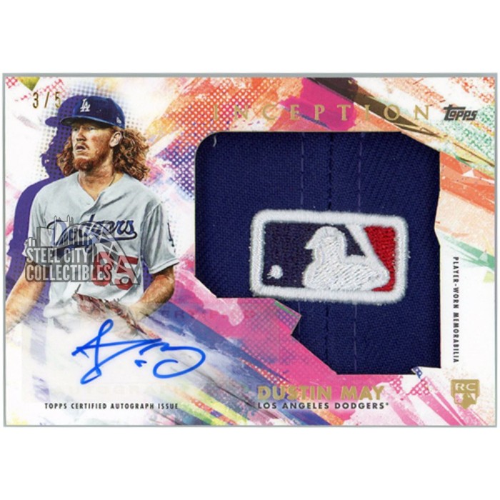 Dustin May 2020 Topps Inception Rookie Jumbo MLB Logo Hat Patch ...