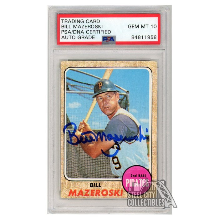 Bill Mazeroski 1968 Topps Autograph Card #390 PSA/DNA 10 | Steel City ...