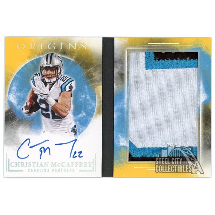 Christian McCaffrey 2017 Panini Origins Rookie Patch Autograph Booklet ...
