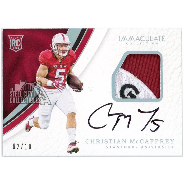 Christian McCaffrey 2017 Panini Immaculate Collegiate Rookie Logo Patch ...