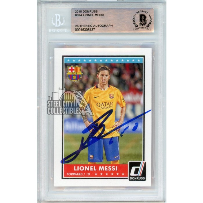 Lionel Messi 2015 Panini Donruss Autograph Card #68 BAS | Steel City ...