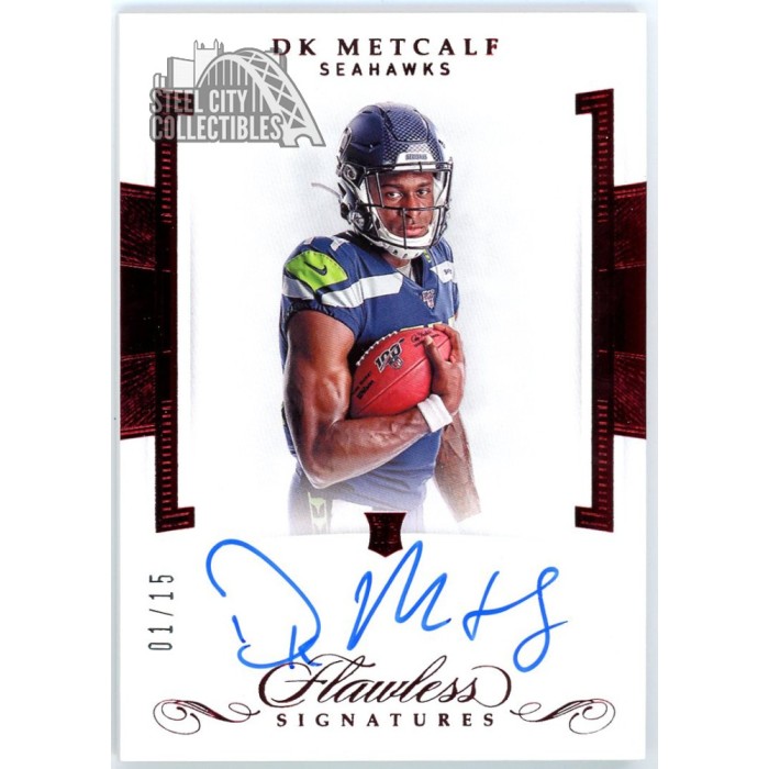 DK Metcalf 2019 Panini Flawless Signatures Ruby Rookie Auto Card #FR-DK ...