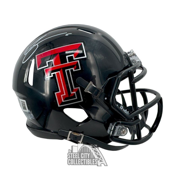 Michael Crabtree Autographed Texas Tech Speed Mini Football Helmet ...