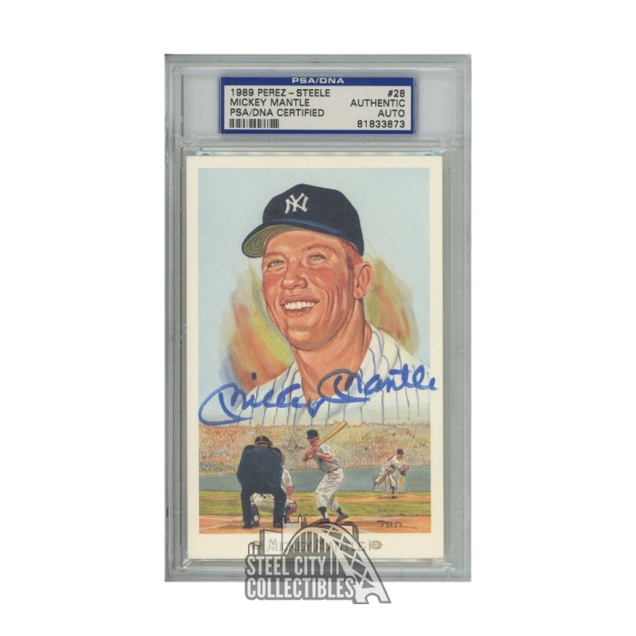 Mickey Mantle Autographed 1989 Perez-Steele Celebration Postcard - PSA ...