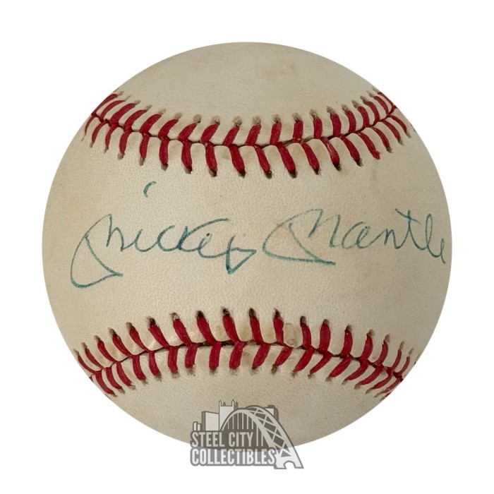 Mickey Mantle Autographed Official American League Baseball - JSA LOA ...