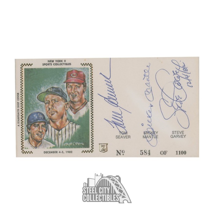 Mickey Mantle / Tom Seaver / Steve Garvey Autographed Envelope /1000 ...