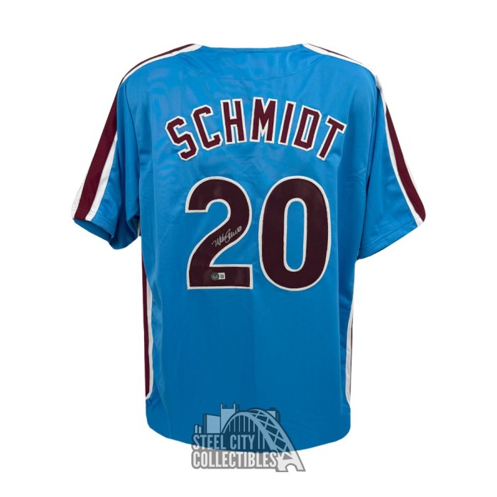 Mike Schmidt Autographed Philadelphia Custom Blue Baseball Jersey - BAS ...