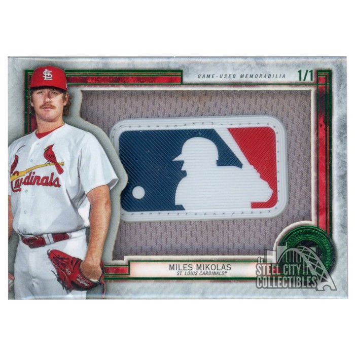Miles Mikolas 2020 Topps Museum Collection MLB Silhouetted Batter Logo ...