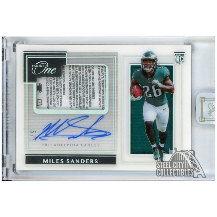 Miles Sanders 2019 Panini One Autograph Rookie Laundry Tag Patch Card ...