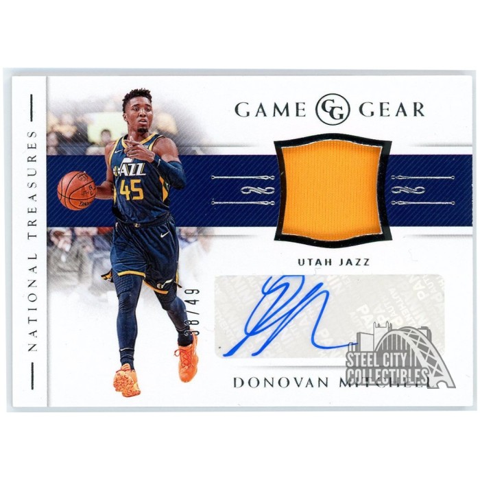 Donovan Mitchell 2018-19 Panini National Treasures Game Gear Patch Auto ...