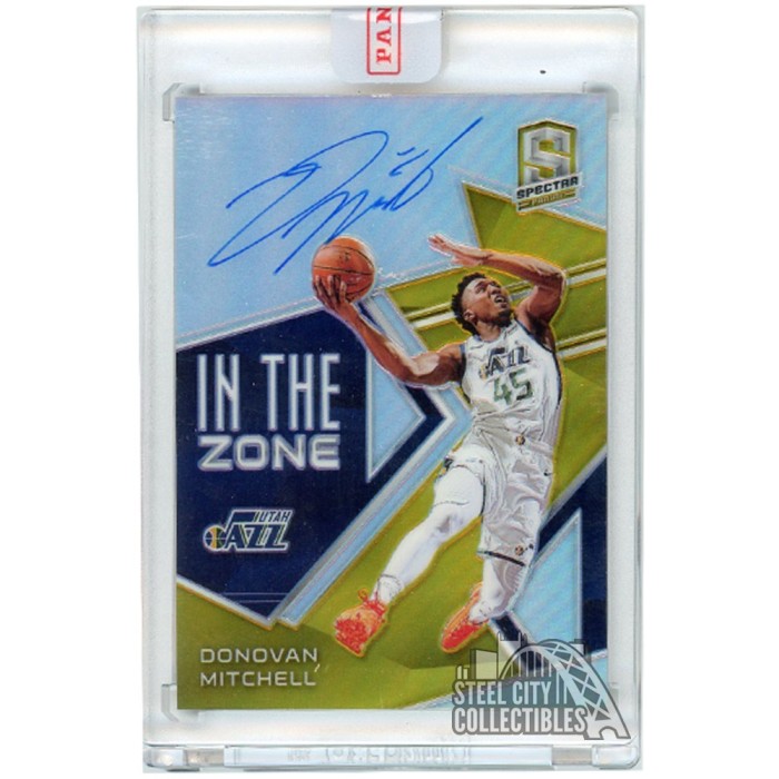 Donovan Mitchell 2018-19 Panini Spectra In The Zone Gold Autograph Card ...