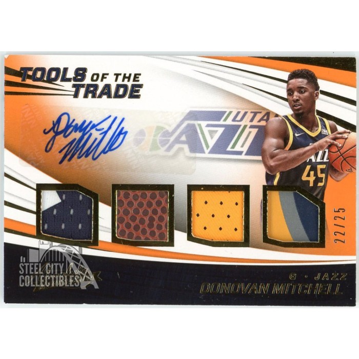 Donovan Mitchell 2017 Absolute TOTT Orange Rookie Patch Auto Card #TT4 ...