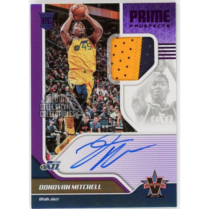 Donovan Mitchell 2017 Vanguard Prime Prospects Rookie Patch Auto Card ...