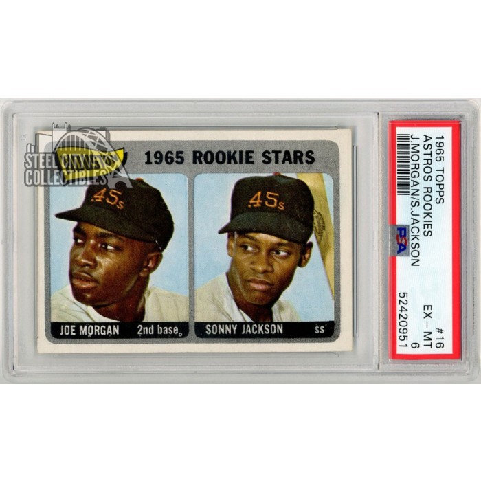 Joe Morgan & Sonny Jackson 1965 Topps Rookie Stars Card #16 PSA 6 EX-MT ...