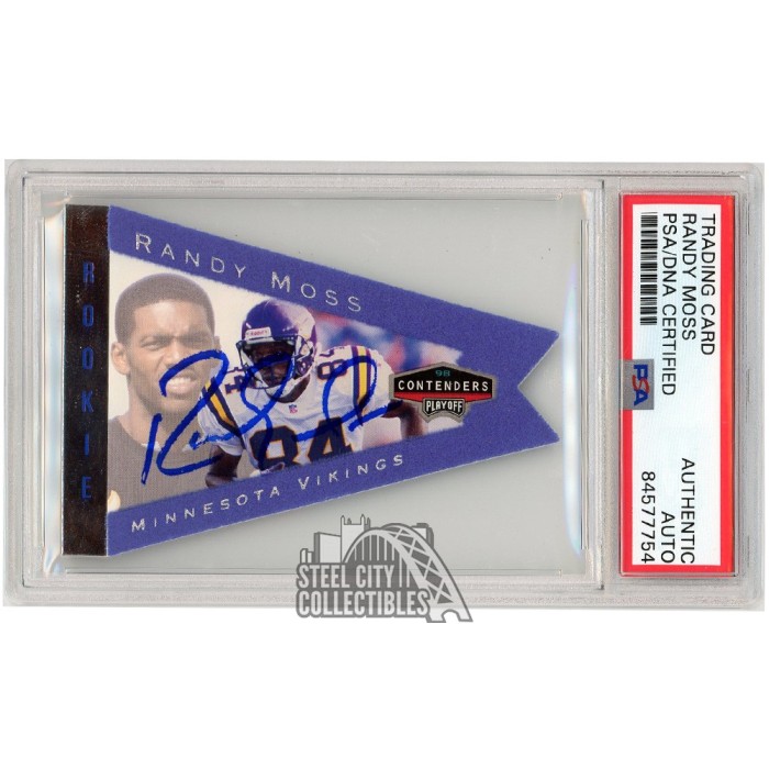 Randy Moss 1998 Playoff Contenders Blue Autograph Rookie Card RC #55 ...