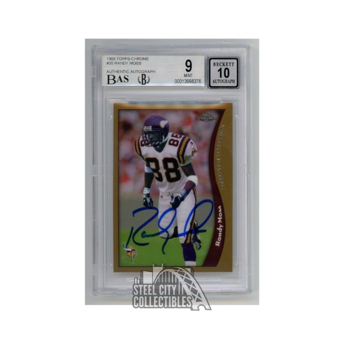 Randy Moss 1998 Topps Chrome Rookie Autograph Card #35 BGS 9 BAS 10 ...