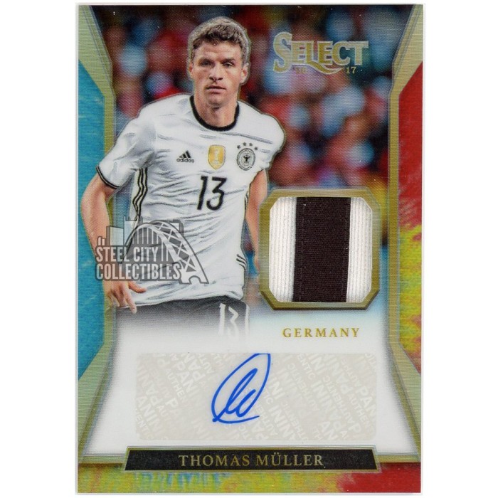 Thomas Muller 2016-17 Panini Select Tie-Dye Patch Autograph Card #JA-TM ...