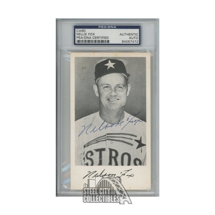 Nellie Fox Autographed Houston Astros 3.5x5 Baseball Card - PSA/DNA ...