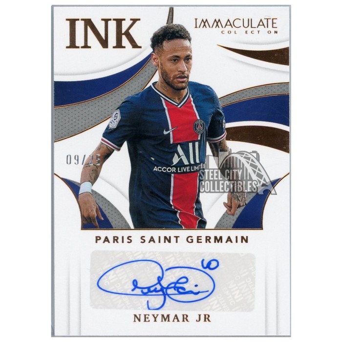 Neymar Jr 2021 Panini Immaculate Ink Bronze Autograph Card #IK-NJR 9/25 ...