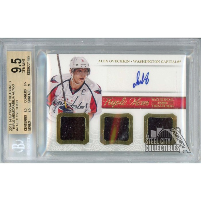 Alex Ovechkin 2013-14 Panini National Treasures Triple Jersey Autograph ...