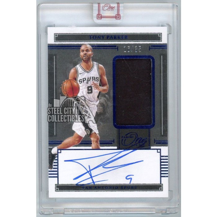 Tony Parker 2020-21 Panini One And One Blue Patch Autograph Card #JA ...