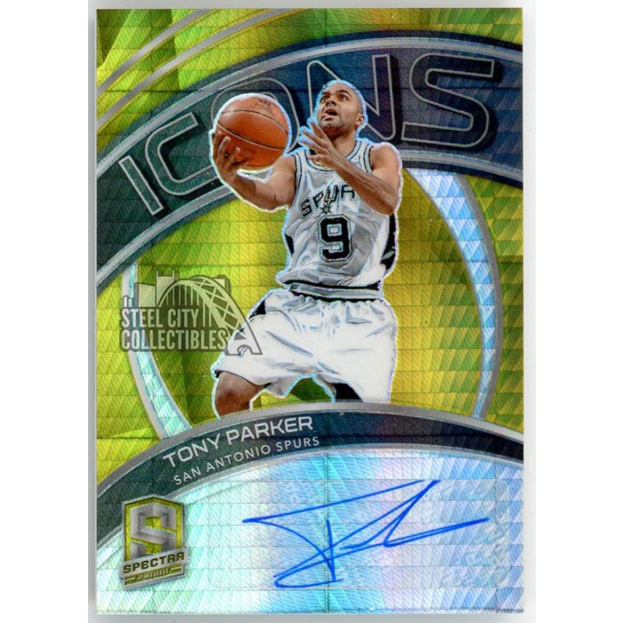Tony Parker 2020-21 Panini Spectra Icons Gold Autograph Card #ICO-TPA 1 ...