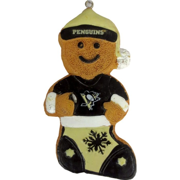 Pittsburgh Penguins Gingerbread Man in Stocking Christmas Ornament ...