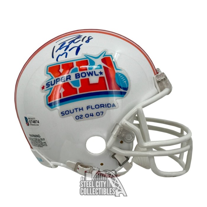 Peyton Manning Autographed Super Bowl XLI Mini Football Helmet - BAS ...