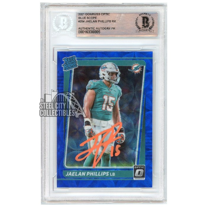Jaelan Phillips 2021 Panini Donruss Optic Blue Scope Rated Rookie ...