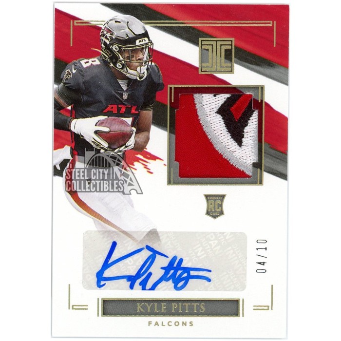 Kyle Pitts 2021 Panini Impeccable Rookie Logo Patch Autograph Card #RPA ...