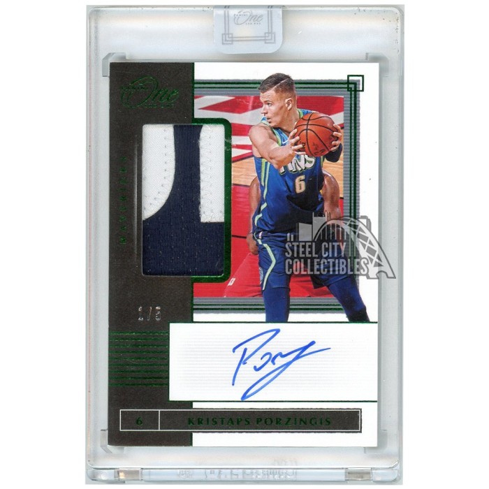 Kristaps Porzingis 2019-20 Panini One & One Green Game-Used Patch ...