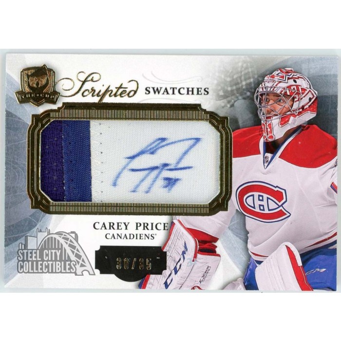 Carey Price 2013-14 Upper Deck The Cup Scripted Swatches Patch ...