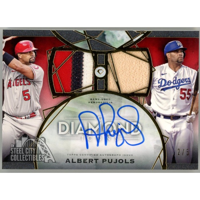 Albert Pujols 2022 Topps Diamond Icons Dual Team Relic Autograph Card 2 ...