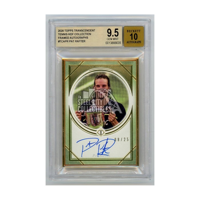 Pat Rafter 2020 Topps Transcendent Tennis Autograph Card 8/25 BGS 9.5 ...