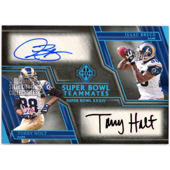 Isaac Bruce Torry Holt 2019 Panini Majestic Super Bowl Teammates Dual ...
