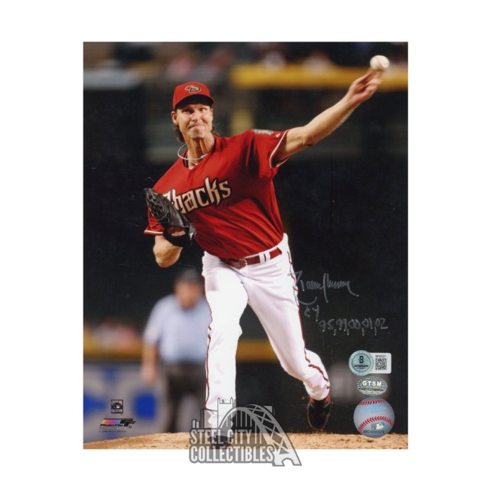 Randy Johnson CY Years INSC Autographed Arizona 8x10 Photo - BAS ...