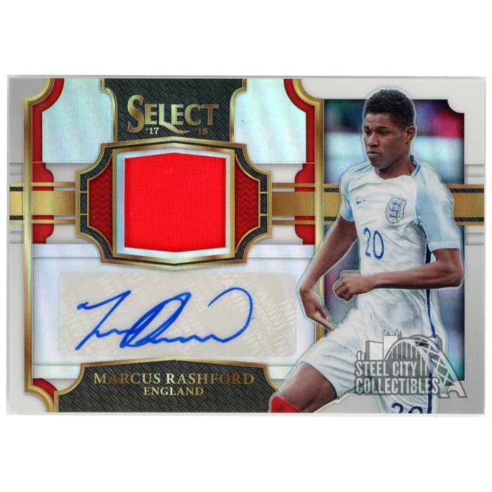 Marcus Rashford 2017-18 Panini Select Jersey Autograph Card #JA-MRA 47/ ...