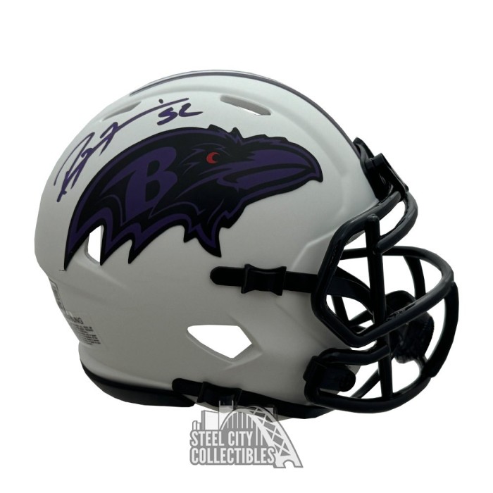 Ray Lewis Autographed Baltimore Lunar Eclipse Mini Helmet - BAS (Purple ...