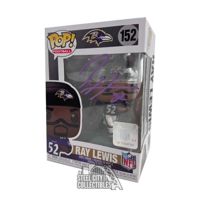 Ray Lewis Autographed Baltimore Ravens Funko Pop - BAS (Purple Ink ...