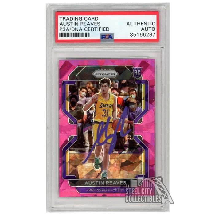 Austin Reaves 2021-22 Panini Prizm Pink Ice Autograph Rookie Card #165 ...
