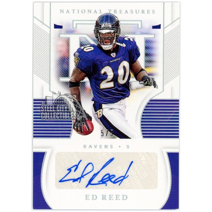 Ed Reed 2020 Panini National Treasures Signatures Autograph Card #S-ER ...