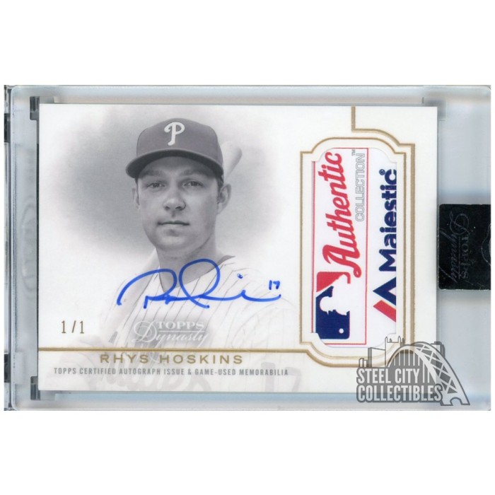 Rhys Hoskins 2020 Topps Dynasty Autograph Laundry Tag Patch Card #DAP ...