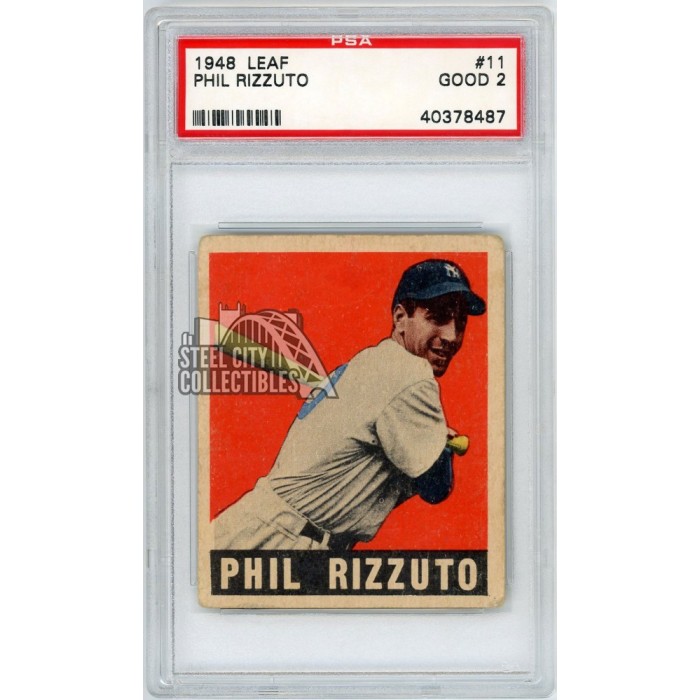Phil Rizzuto 1948 Leaf Rookie Card #11 PSA 2 Good | Steel City Collectibles