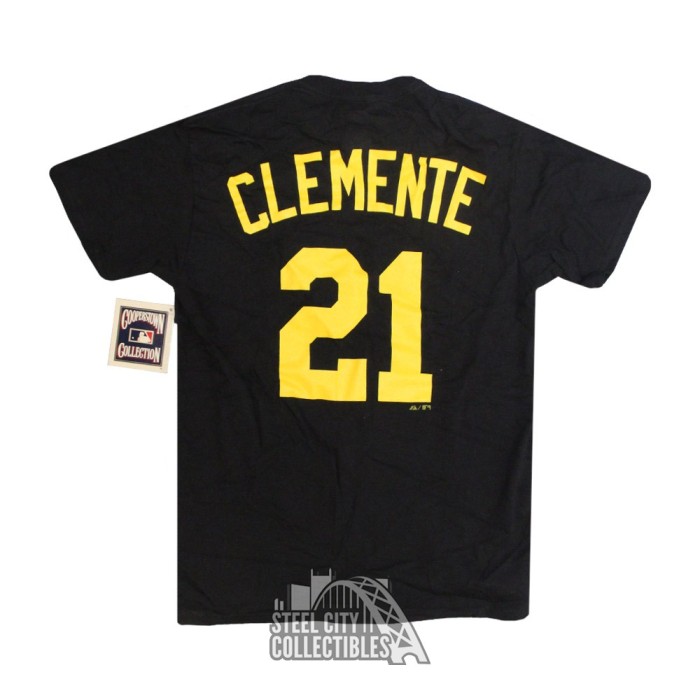 Roberto Clemente Pittsburgh Pirates Majestic MLB Black Name & Number T ...