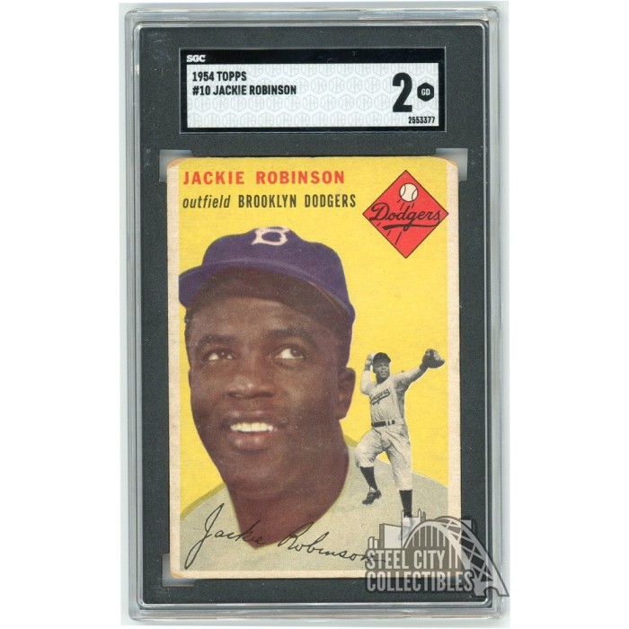 Jackie Robinson 1954 Topps Baseball Card #10 SGC 2 Good | Steel City ...